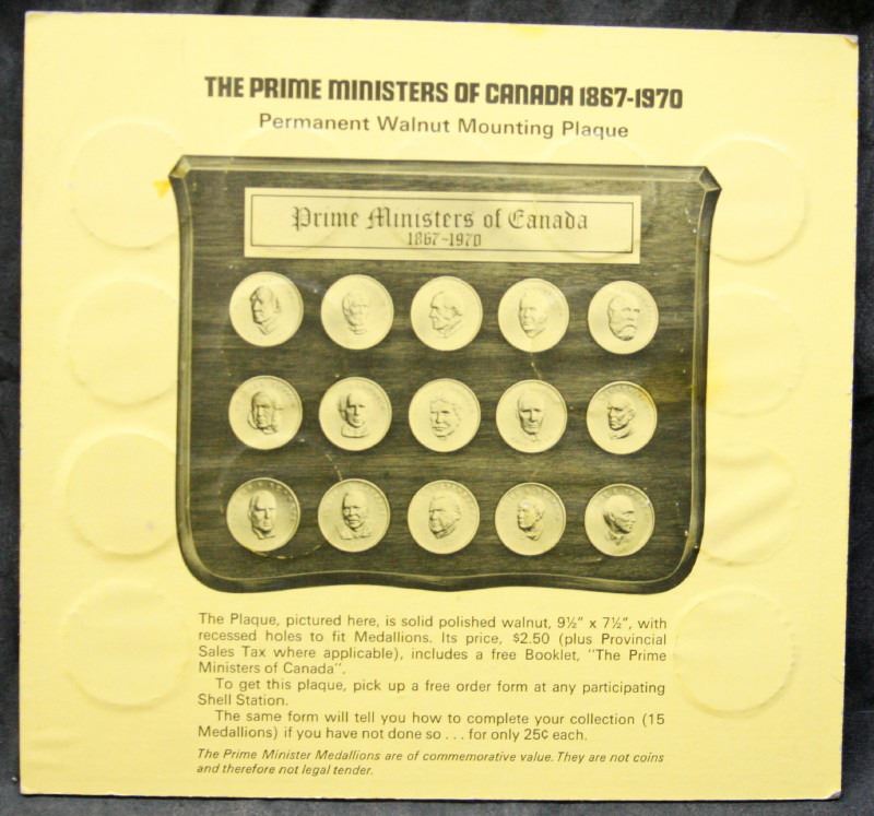 Prime Ministers Of Canada Commemorative Medallions - From Shell Gasoline