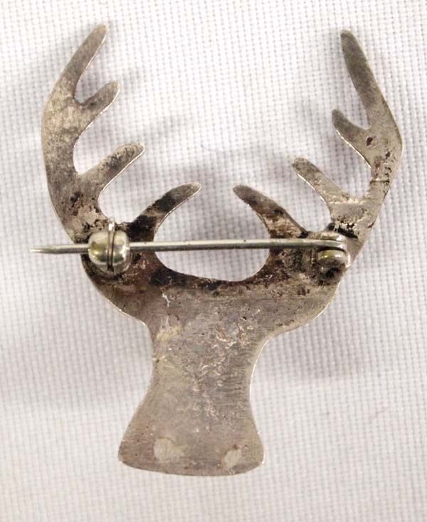 Navajo Sterling Silver Deer Head Pin