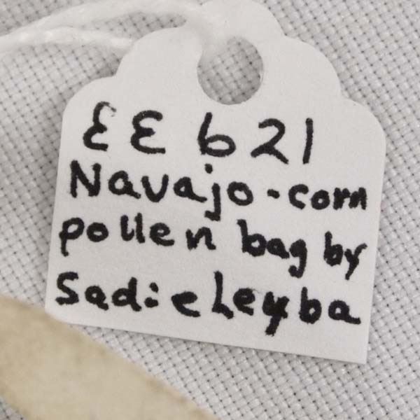 Navajo Beaded Leather Corn Pollen Bag by S. Leyba