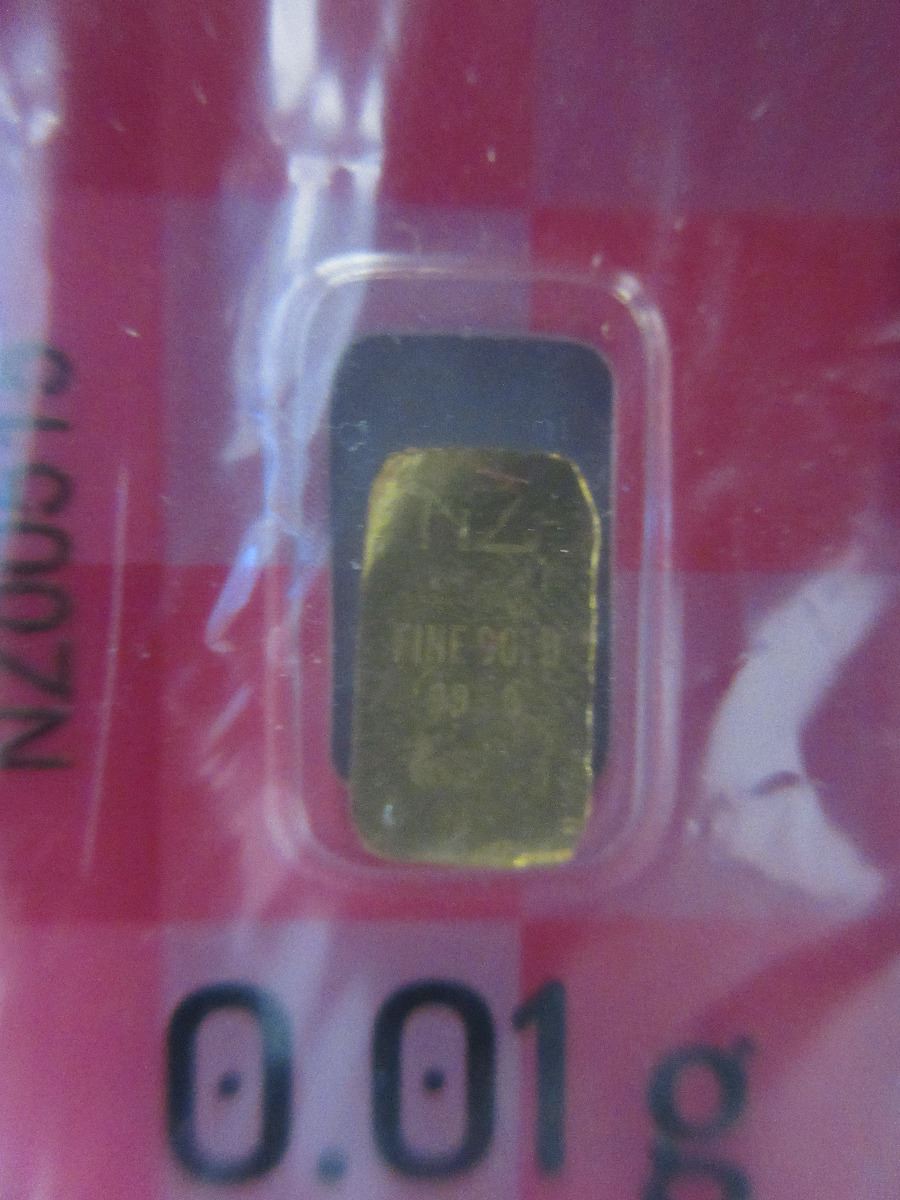 2 x .995 Fine Gold Bullion Bars - 0.01 Grams each