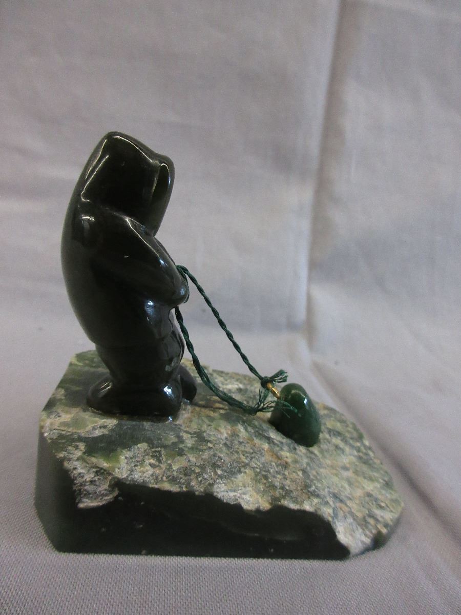 Carved Green Jade Inuit sculpture