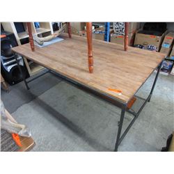 Contemporary dining table with metal frame