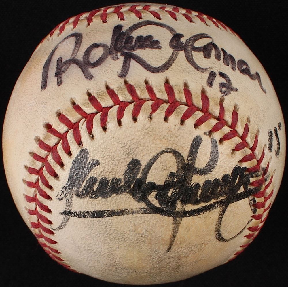 Roberto Alomar & Sandy Alomar Jr. Signed OML Baseball (Hollywood ...
