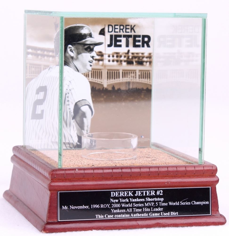 Derek Jeter Single Baseball Display Case with Stat Plaque, Background ...
