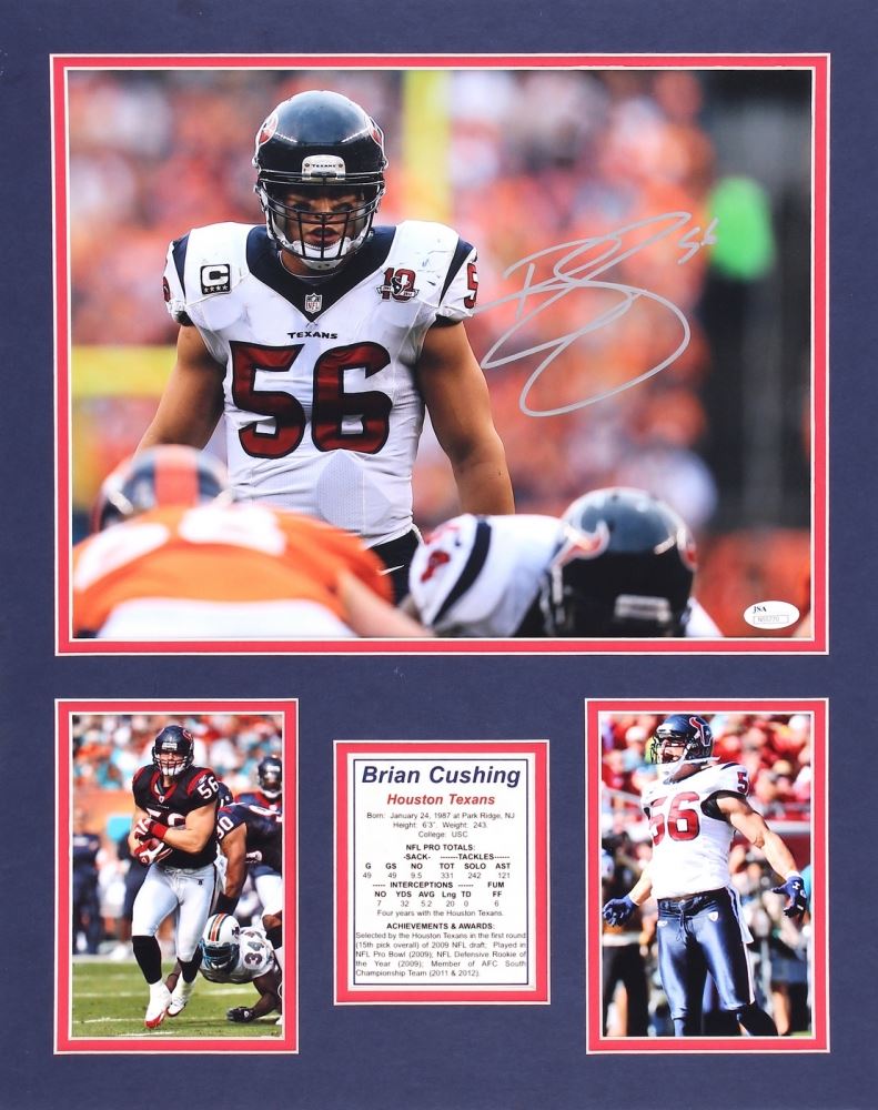 Brian Cushing Signed Texans 16x20 Matted Photo Display (JSA COA)