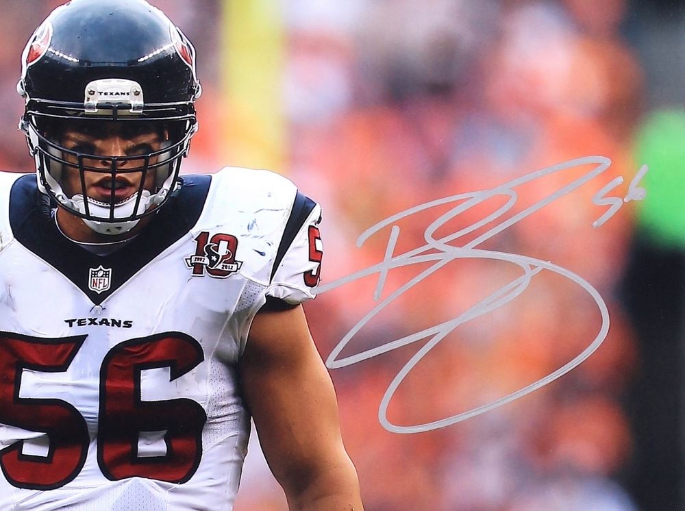 Brian Cushing Signed Texans 16x20 Matted Photo Display (JSA COA)