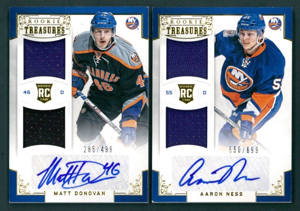 Lot of (2) 2012-13 Panini Rookie Anthology Game-Used Relic Hockey Cards ...