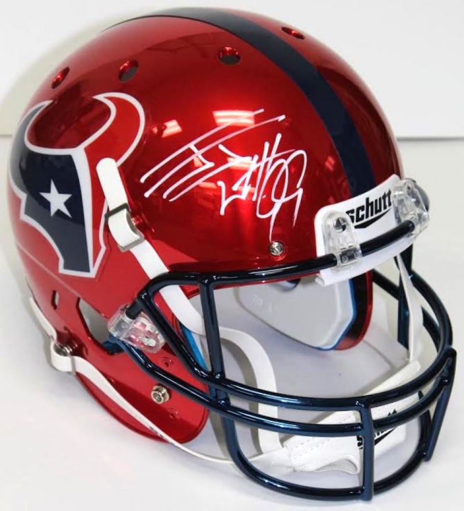 J.J. Watt Signed Texans Full-Size Red Chrome Helmet (JSA COA)