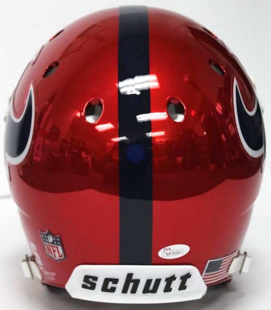 J.J. Watt Signed Texans Full-Size Red Chrome Helmet (JSA COA)