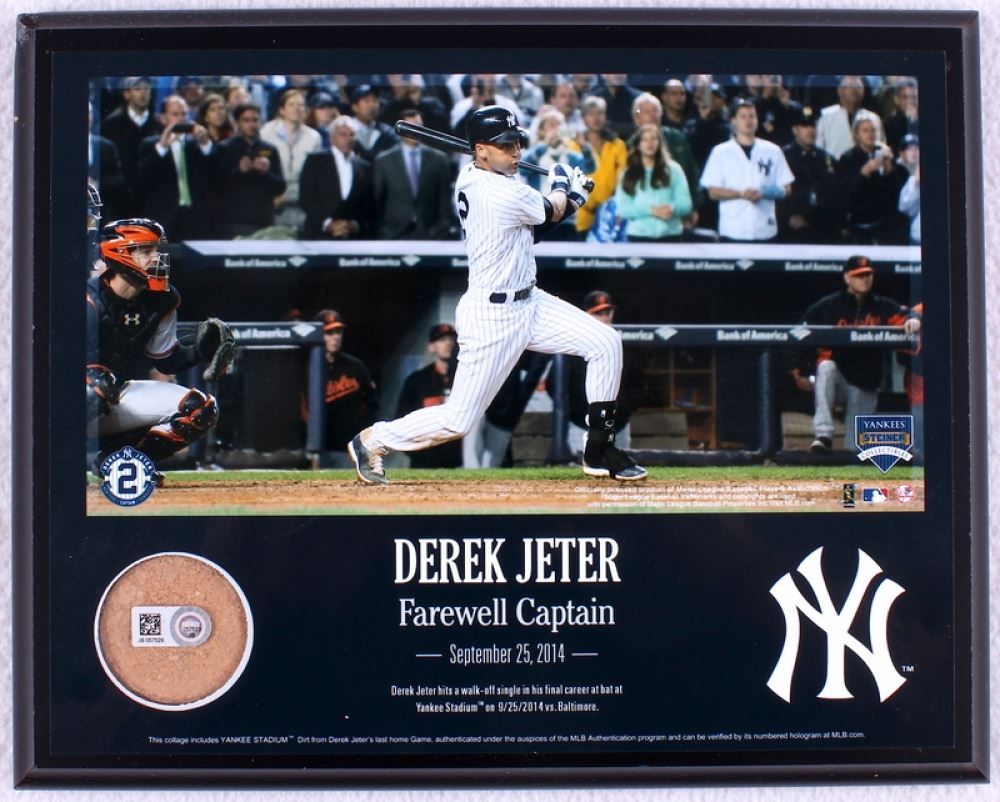 Derek Jeter "Farewell Captain" 8x10 Photo Plaque with Authentic Game ...
