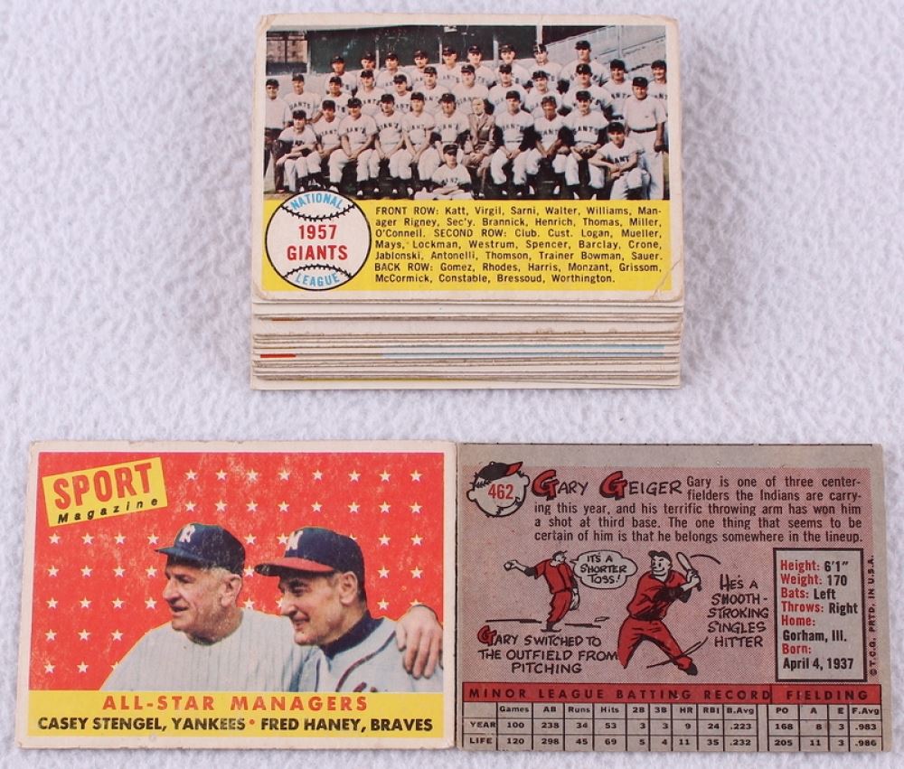 Lot of (22) 1958 Topps Baseball Cards #462 Gary Geiger