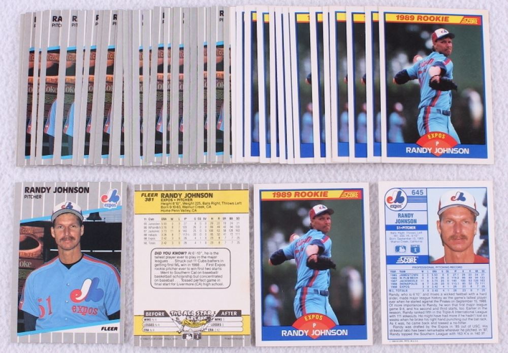Lot of (44) Randy Johnson Rookie Cards with (16) 1989 Score #645 RC ...