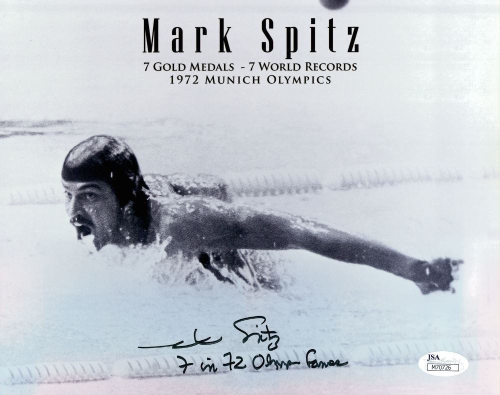 Mark Spitz Signed 8x10 Photo Inscribed "7 in '72 Olympic Games" (JSA COA)