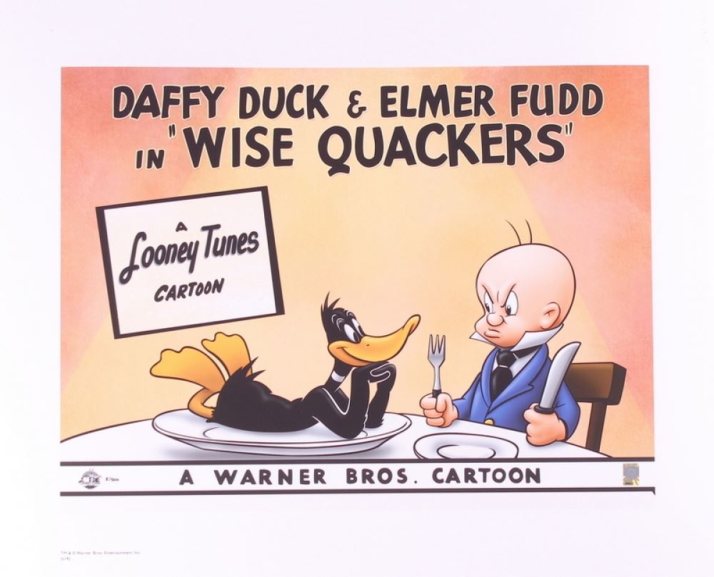 Daffy Duck & Elmer Fudd "Wise Quackers" Looney Tunes LE 16x20 Giclee ...