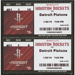 Lot of (2) Houston Rockets Vs. Detroit Pistins James Harden NBA Record ...