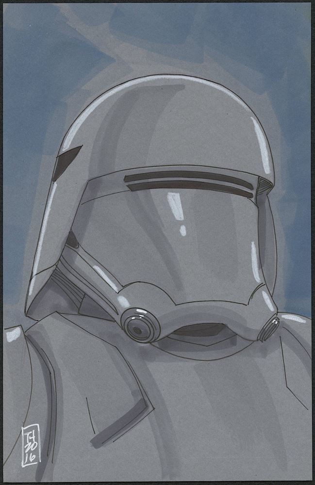 First Order Snowtrooper "Star Wars: Episode VII" 1/1 ORIGINAL 5.5" x 8. ...