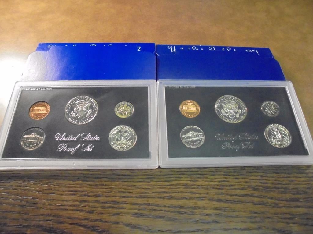 1971 & 1972 US PROOF SETS (WITH BOXES)