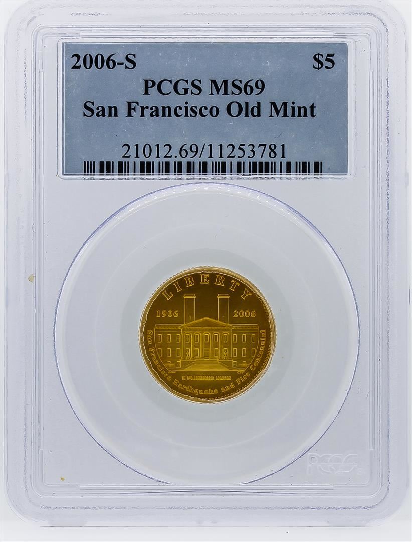 2006-S $5 San Francisco Old Mint Gold Coin PCGS MS69