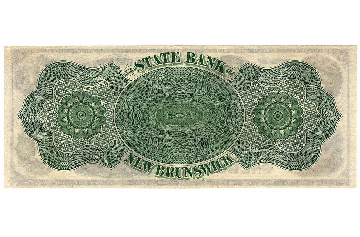 1800s $1 State Bank at New-Brunswick Obsolete Currency Note