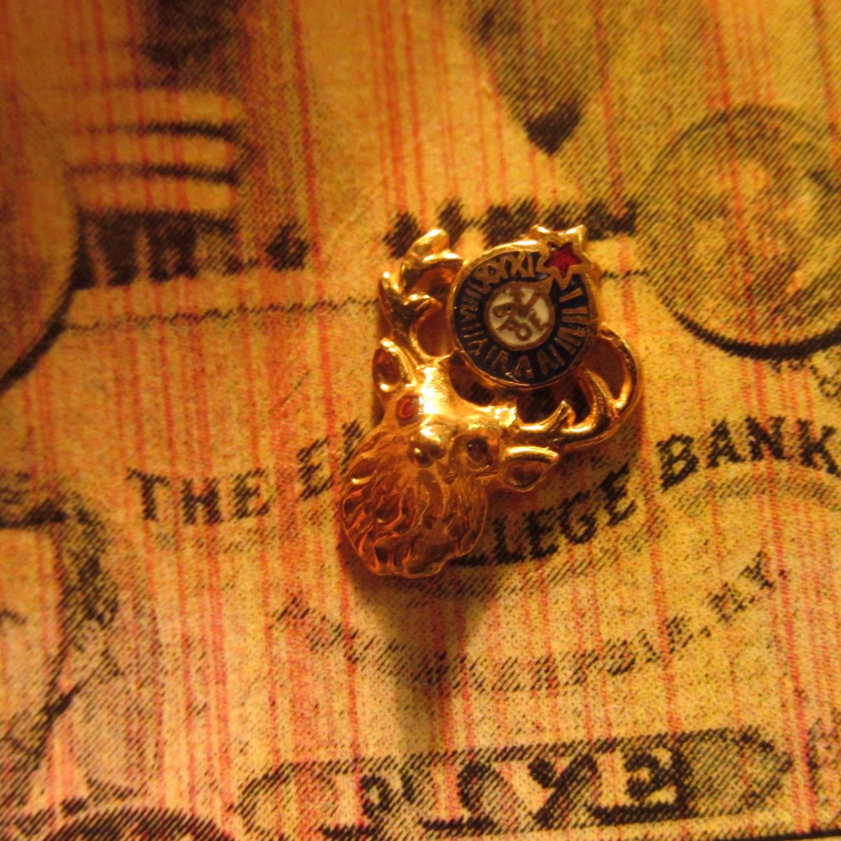 10K Gold Elks Lodge Lapel Pin with screw back.