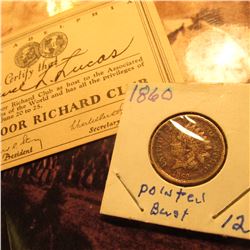Membership card "Philadelphia…The Poor Richard Club…" & 1860 U.S ...