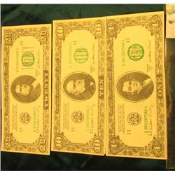 $1, $10, & $20 "Motion Picture Use Only" Banknotes, Series 1935E.