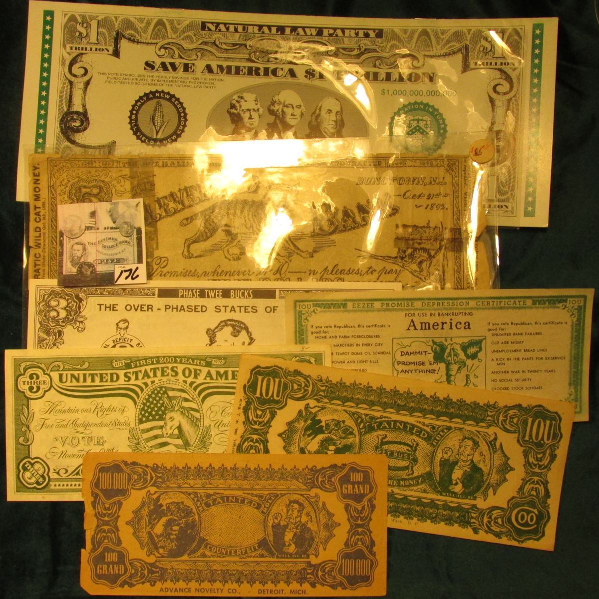 Weird & Unusual Scrip: "I.O.U. Tainted Bank Roll Get Busy I Need the ...