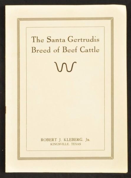 Original King Ranch Santa Gertrudis Cattle Catalog