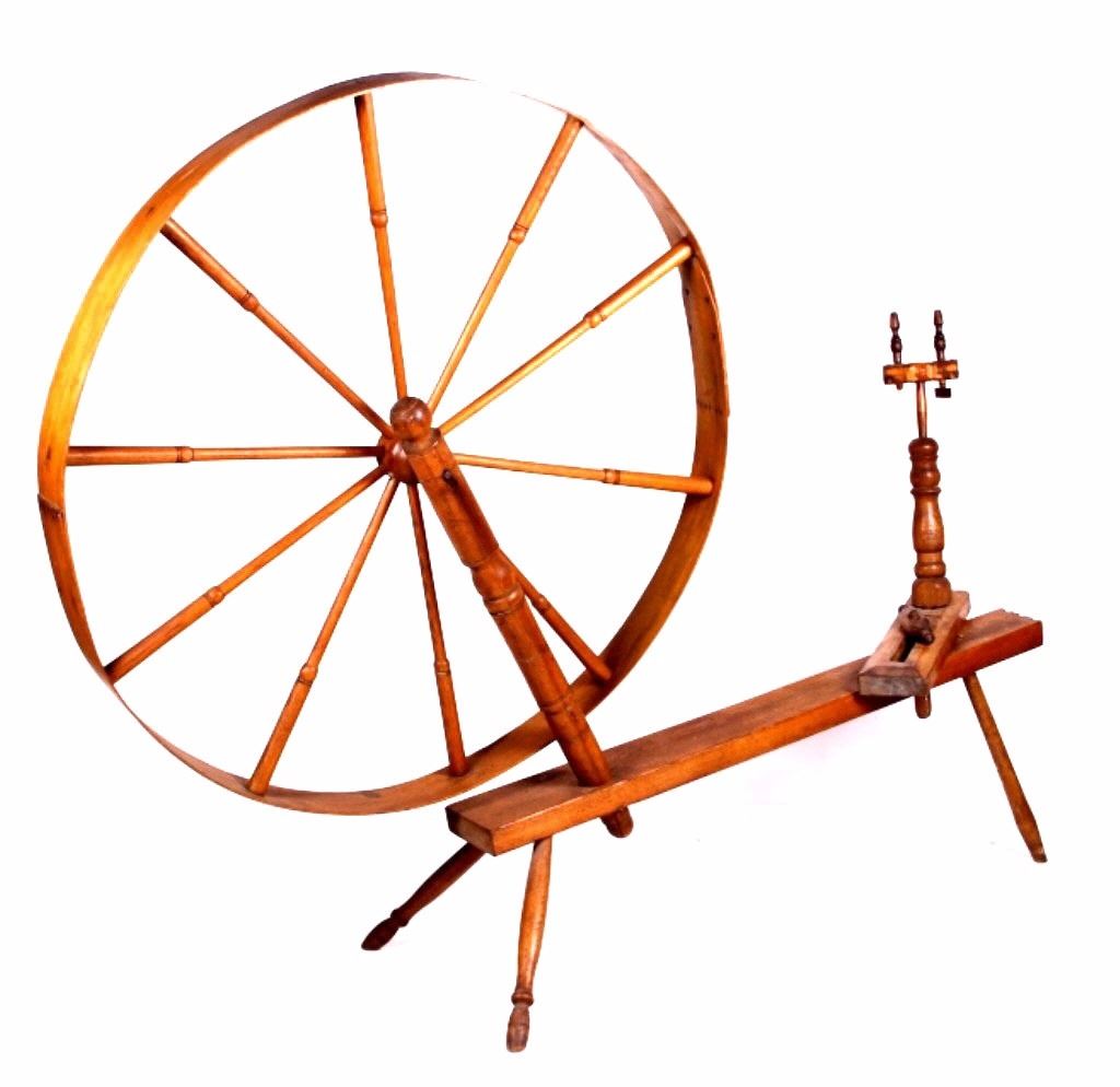 Antique Primitive Flax Spinning Wheel
