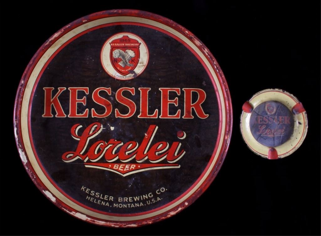 Kessler Beer Tray and Ashtray Helena Montana