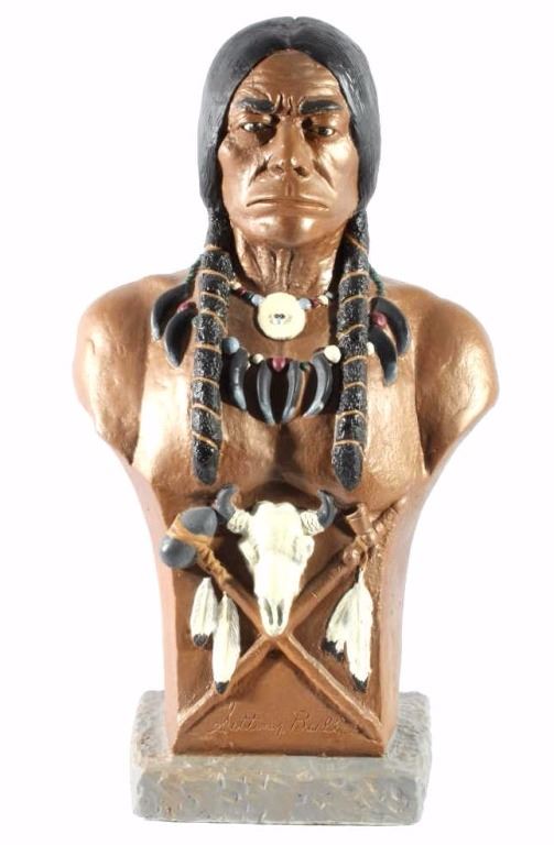 Sitting Bull Original Bust Sculpture by Domiani
