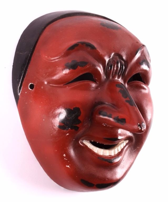 Antique Japanese Lacquer Tengu Theater Masks