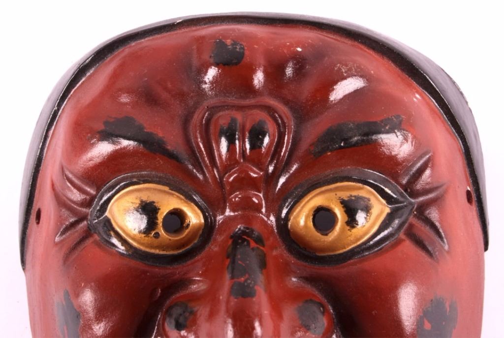 Antique Japanese Lacquer Tengu Theater Masks