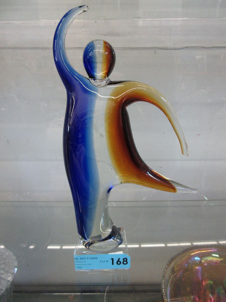 Large art glass "Dancing Figure" sculpture