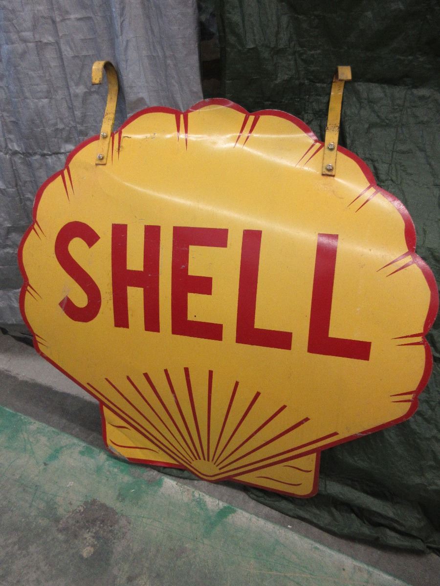 Vintage Shell "Clam Shell" sign - Double sided
