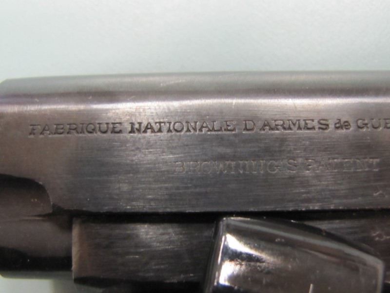 PROHIBITED; Fabrique Nationale D'Armes de Guerre Herstal Belgique; Browning's Patent; 6.35 cal (.25