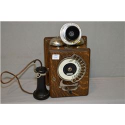 Oak cased Automatic Electric company 11 digit telephone