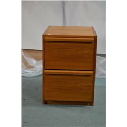 Teak two drawer file cabinet