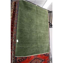 100% wool Gabeh area rug, overall emerald green background, pale ...