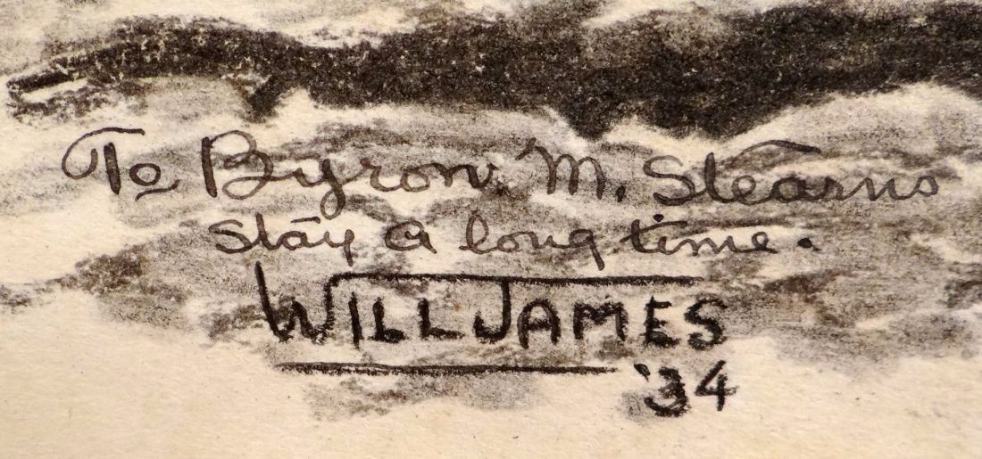 Will James, original charcoal drawing, Bronc Buster, 10" x 12 ...