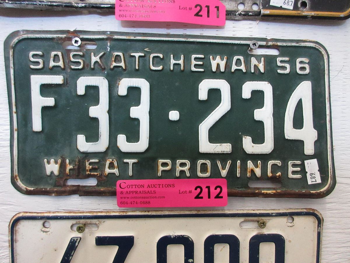 1956 Saskatchewan licence plate