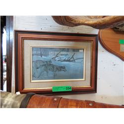 Framed Robert Bateman print of Wolves