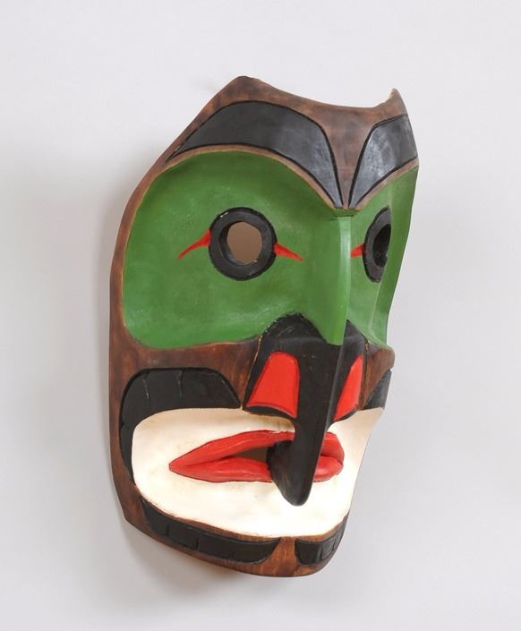 Coast Salish Eagle Mask by Ed Williams 11" H. 7" W. Good Condition