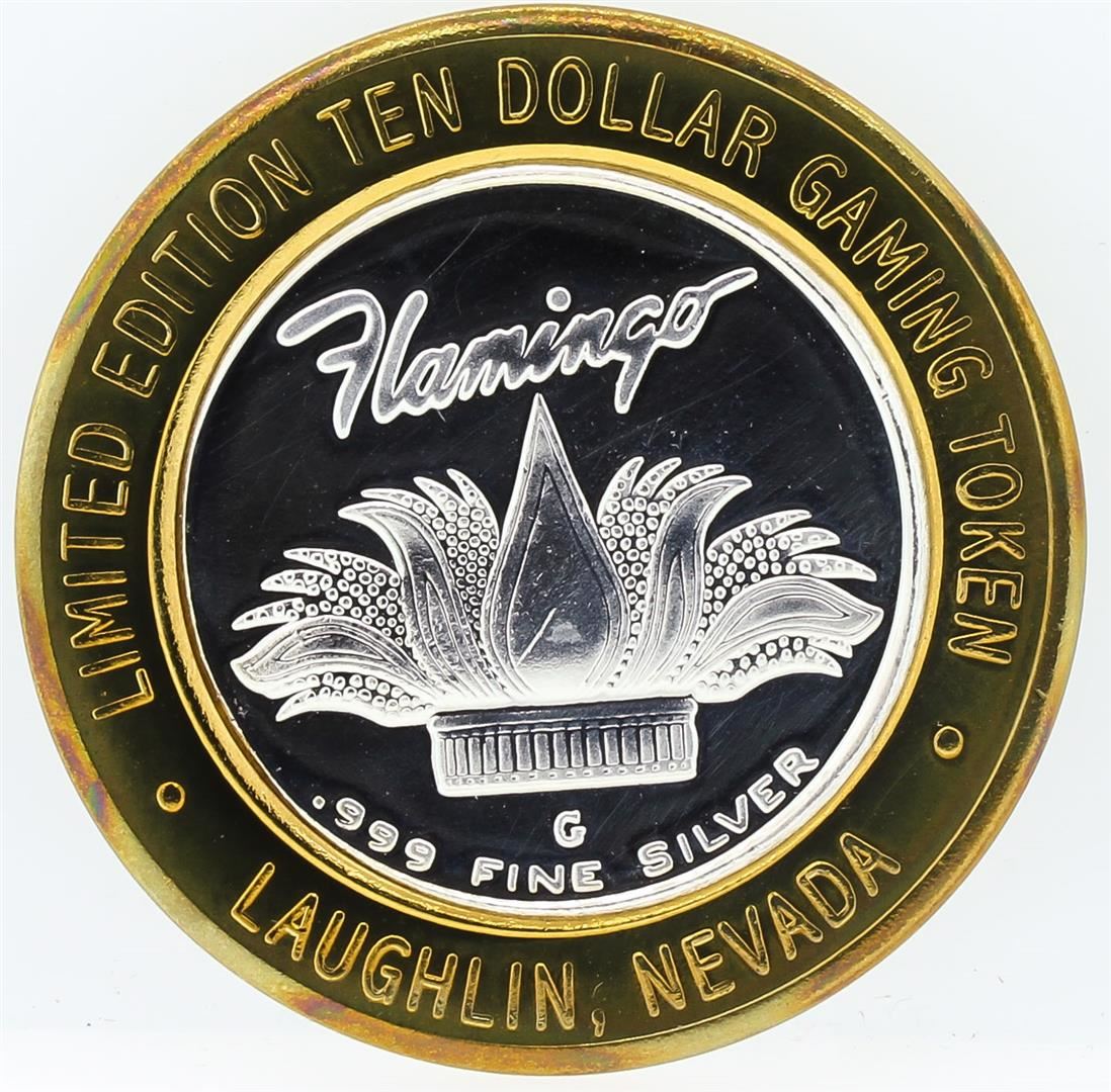 Flamingo Laughlin $10 Casino Gaming Token .999 Fine Silver Limited Edition