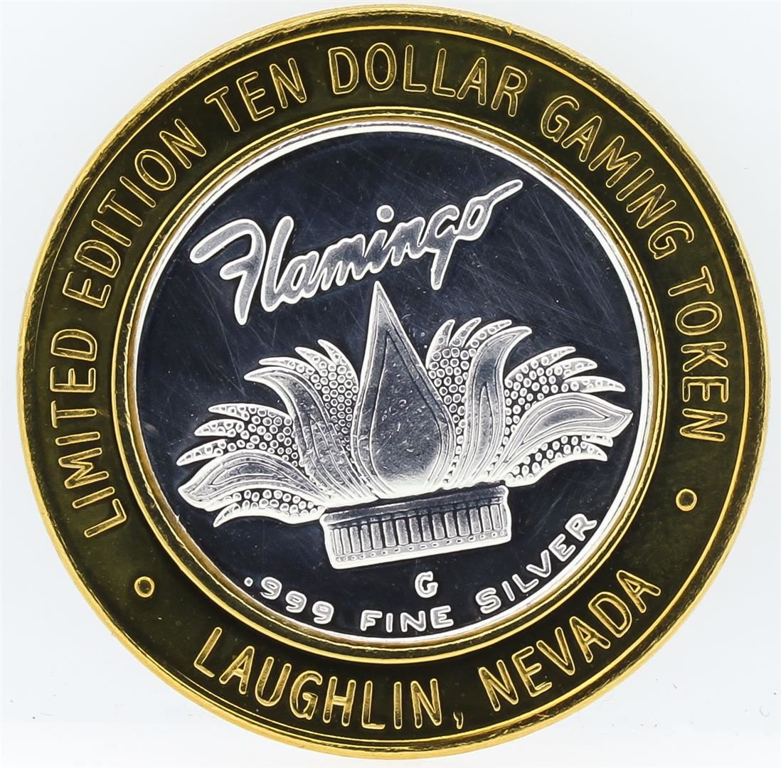Flamingo Laughlin $10 Casino Gaming Token .999 Fine Silver Limited Edition