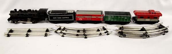 Vintage Louis Marx & Co. Mechanical Tin Train Set
