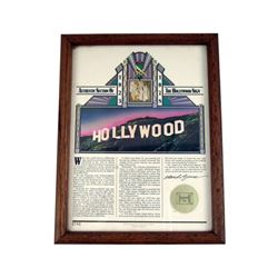 Hollywood Sign Section Framed Movie Props