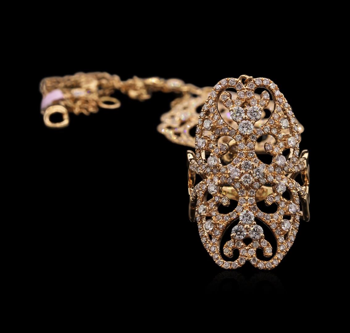 3.78ctw Diamond Hath Panja Bracelet - 14KT Rose Gold