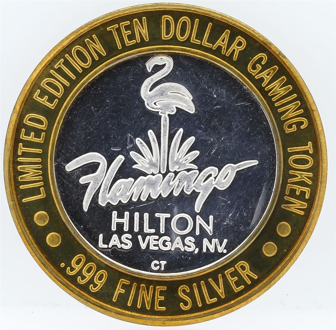 Flamingo Laughlin $10 Casino Gaming Token .999 Fine Silver Limited Edition