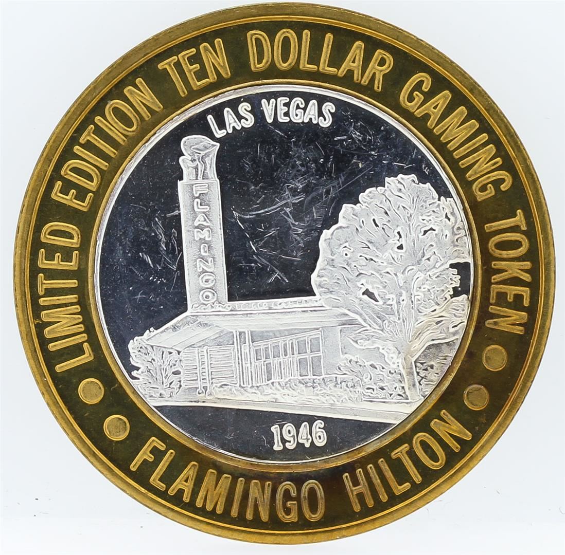 Flamingo Laughlin $10 Casino Gaming Token .999 Fine Silver Limited Edition